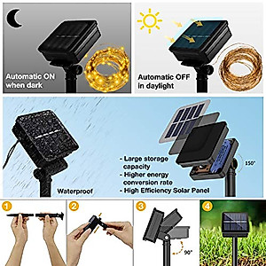 CozyHome Outdoor Lights for Patio | Solar Outdoor Lights 20 LEDs | Solar Lights Outdoor Garden | Solar String Light Lantern | Outdoor Solar String Lights | Solar String Lights Outdoor Garden
