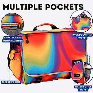 J World New York Thomas Laptop Messenger Bag for Women. Kids Computer Bookbag, Heat