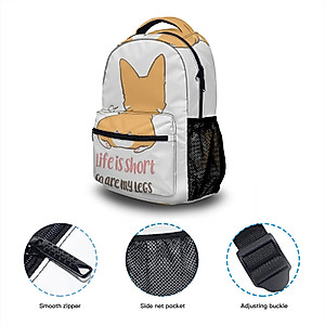 Imiss Welsh Corgi Backpack for Girls Boys with Multi-Pockets | School Bookbag Daypack Travel Bag