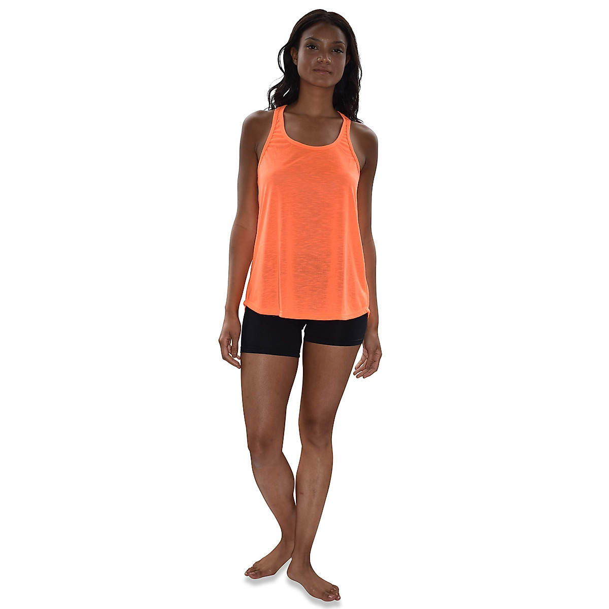 Women's 5 Pack Everyday Flowy Burnout Racer Back Active Workout Tank Tops