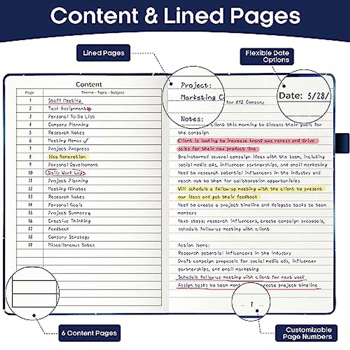 Journal Notebook For Writing,320 Pages Lined Hardcover Leather Journals For Women Men,Notebooks College Ruled For Work Organization,Note Taking (5.7" X 8.3")-You Are My Star