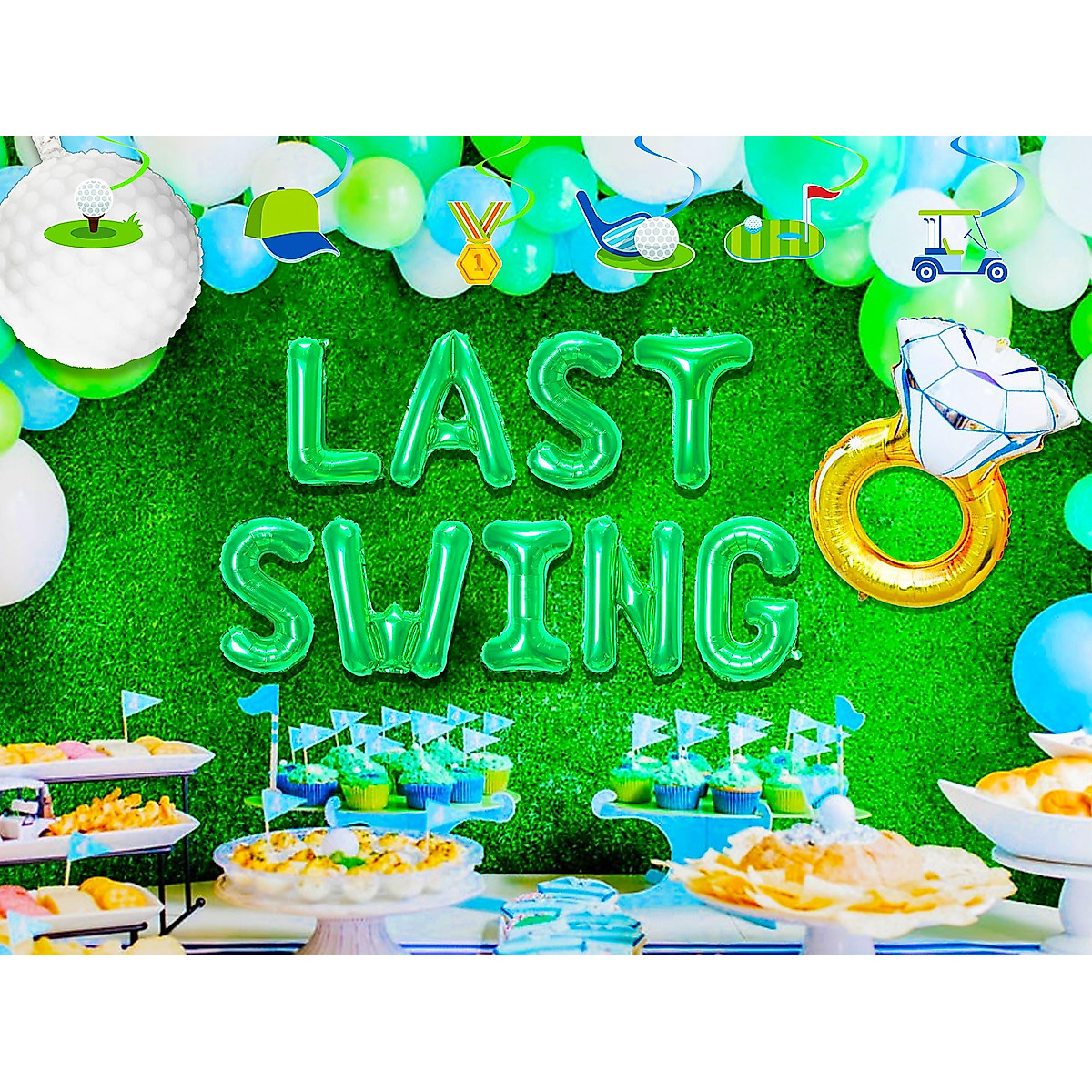 9 PCS Last Swing Green Balloons Golf Bridal Shower Decoration Golf Wedding Bride to Be Party Decoration Golf Bachelorette