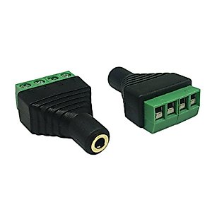Cerrxian 3.5mm 4 Pole Female Jack Stereo Audio Video to 4 Screw Terminal Female Headphone Replacement Balum Converter Adapter (2-Pack)