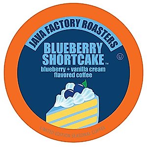 Java Factory Coffee Pods Blueberry Flavored Coffee for Keurig K-Cup Brewers, Blueberry Shortcake, 40 Count