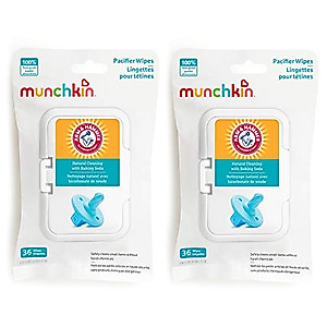 Munchkin Arm & Hammer Pacifier Wipes - Safely Cleans Baby and Toddler Essentials, 2 Pack, 72 Wipes