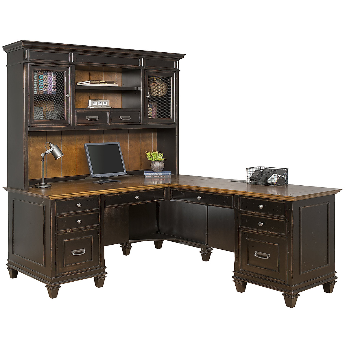 Martin Furniture Hartford Hutch, Brown - Fully Assembled
