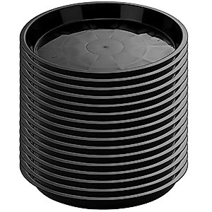 16 Pieces Plant Dish Plastic Plant Tray Round Thick Plant Pot Saucers Sturdy Flower Pot Saucer Black Drip Trays for Plants for Indoor and Outdoor Plants Home Garden (11.8 Inches in Top Size)