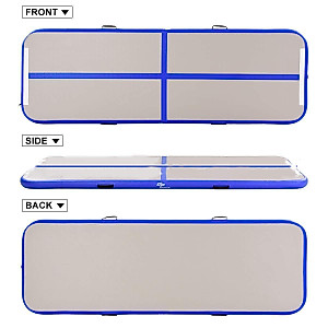 Lucear Inflatable Air Gymnastics Mat Training Mats 10ft/13ft/16ft/20ft Gymnastics Tracks for Home Use/Training Blue
