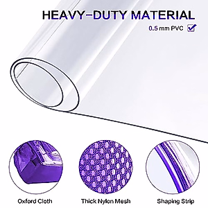 GEAMSAM Clear Backpack, Heavy Duty Transparent Backpack with Reinforced Bottom See Through Bag for College, Travel, Workplace Security - Purple