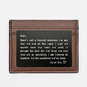 Father's Day Gift, Laser Engraved, Metal Card, Wallet Insert for Dad, Father's Day Gift for Dad from Daughter, Dad Gift from Son to Father, Dad Birthday Gift for Dad (Black)