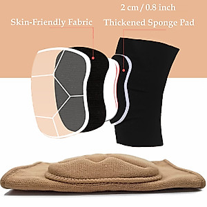 DANCEYOU Dance Knee Pads Thick Soft Sponge Volleyball Knee Brace for Big Kid Teen Adults Workout Knee Protector Football Pole Dance Yoga Tennis Running, Tan, XL