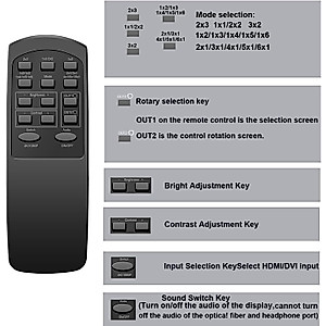 Video Wall Controller 2X3 4K,HDMI & DVI 4k Signal Input Makes 6 TV Screens Into 1 Wall Display Support IR Remote/RS232 and 180° Rotation,Support Video Wall Controller 2x2 4k 1x1, 1x2, 1x3, 1X4, 1x5