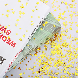 HESTYA 60g Star Confetti Glitter Table Confetti Metallic Foil Stars for Party Wedding Festival Decorations(Gold,10mm and 6mm)
