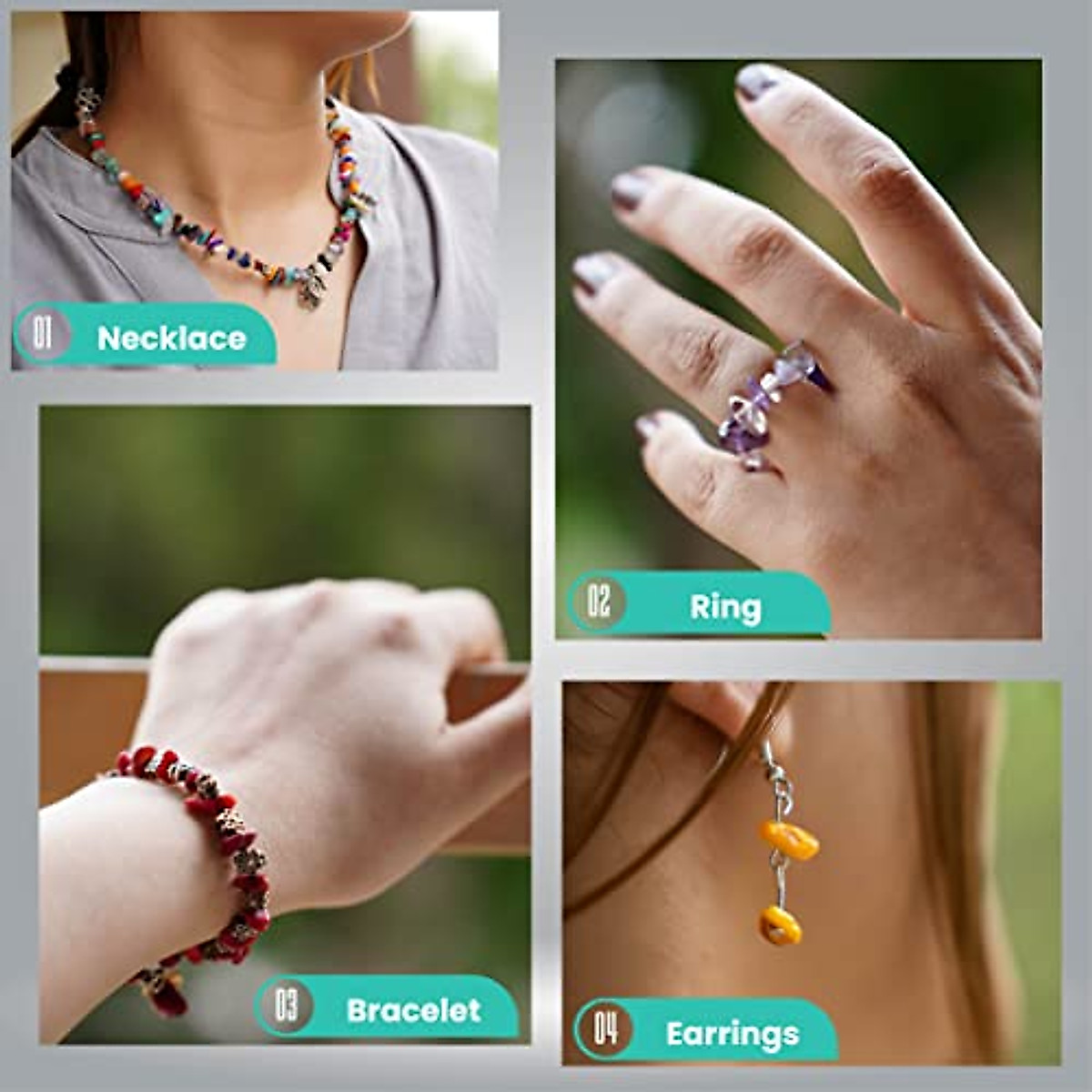 Tergwa Crystal Jewelry Making Kit 1600 pcs Crystal Beads Gemstones Ring Making Kit, Earrings, Necklace, Bracelet Making. Crafty Charms Complete Jewelry Making Supplies for Kids and Adults