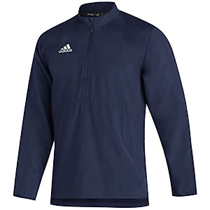 adidas Men's Aeroready Sideline 21 Woven ? Zip Long Sleeve Pullover - Navy (XL)