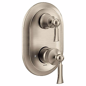 Moen UT5500BN Wynford M-CORE 3-Series 2-Handle Shower Trim with Integrated Transfer, Valve Required, Brushed Nickel