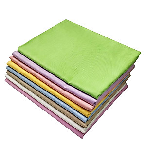 Qililandiy 8 Pcs Plain Solid 100% Cotton Fabric Fat Quarters Quilting Sewing DIY Handmade Crafts Patchwork for Home Textile Sewing (Candy Series)
