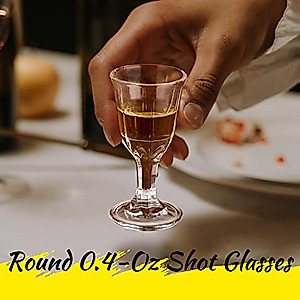 CHENGU 12 Pieces Mini Size 0.4 oz Shot Glasses Cordial Shot Glasses Clear Cordial Glasses Mini Wine Glasses Tequila Shot Glasses with Base Whiskey Shot Glass Set Spirit Glasses Cute Shot Glasses