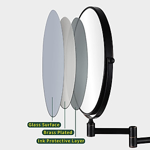 Nicesail Orb 1X/10X Magnifying Makeup Mirrors for Wall Mounted Makeup Mirror 8 Inch, Double-Sided 10x Magnifying Mirror Wall Mount, Oil Rubbed Bronze (8 Inch, 10X)