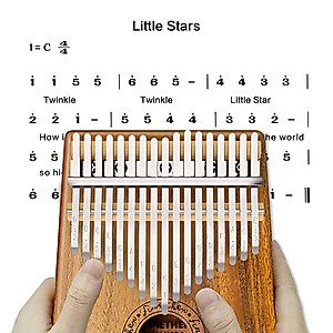FINETHER Thumb Piano Kalimba with Audio Jack, 17 Key Koa Wood Calimba Finger Harp Piano Musical Instrument Birthday Christmas Thanksgiving Gift for Kids, Adults and Beginners