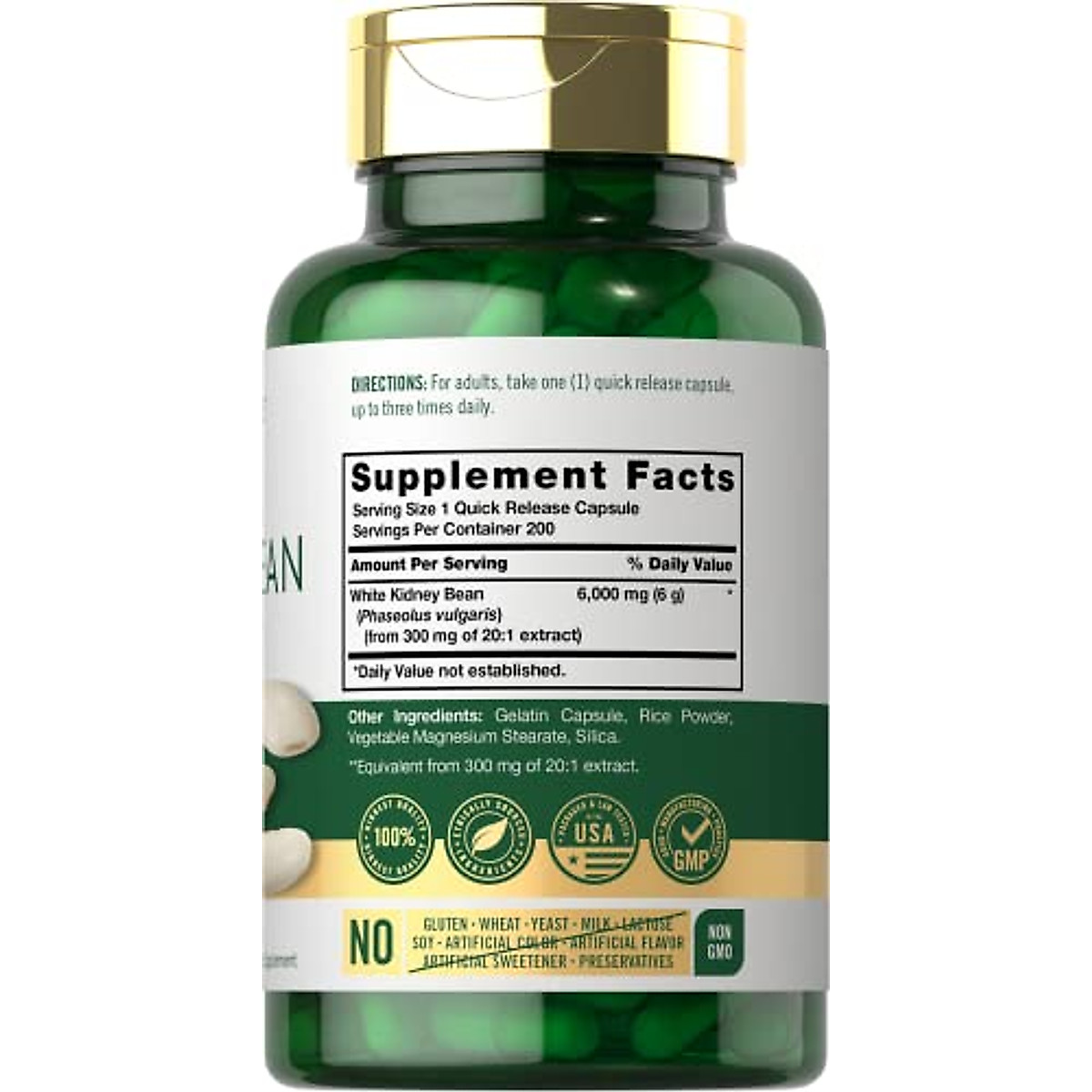 Carlyle White Kidney Bean | 6000mg | 200 Count | Non-GMO & Gluten Free Extract