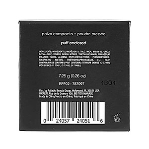 Palladio, Pressed Rice Powder with Mirror Mattifying Makeup Setting that Lasts All Day Instantly Absorbs Oil Works alone or with makeup, Translucent, 0.26 Ounce