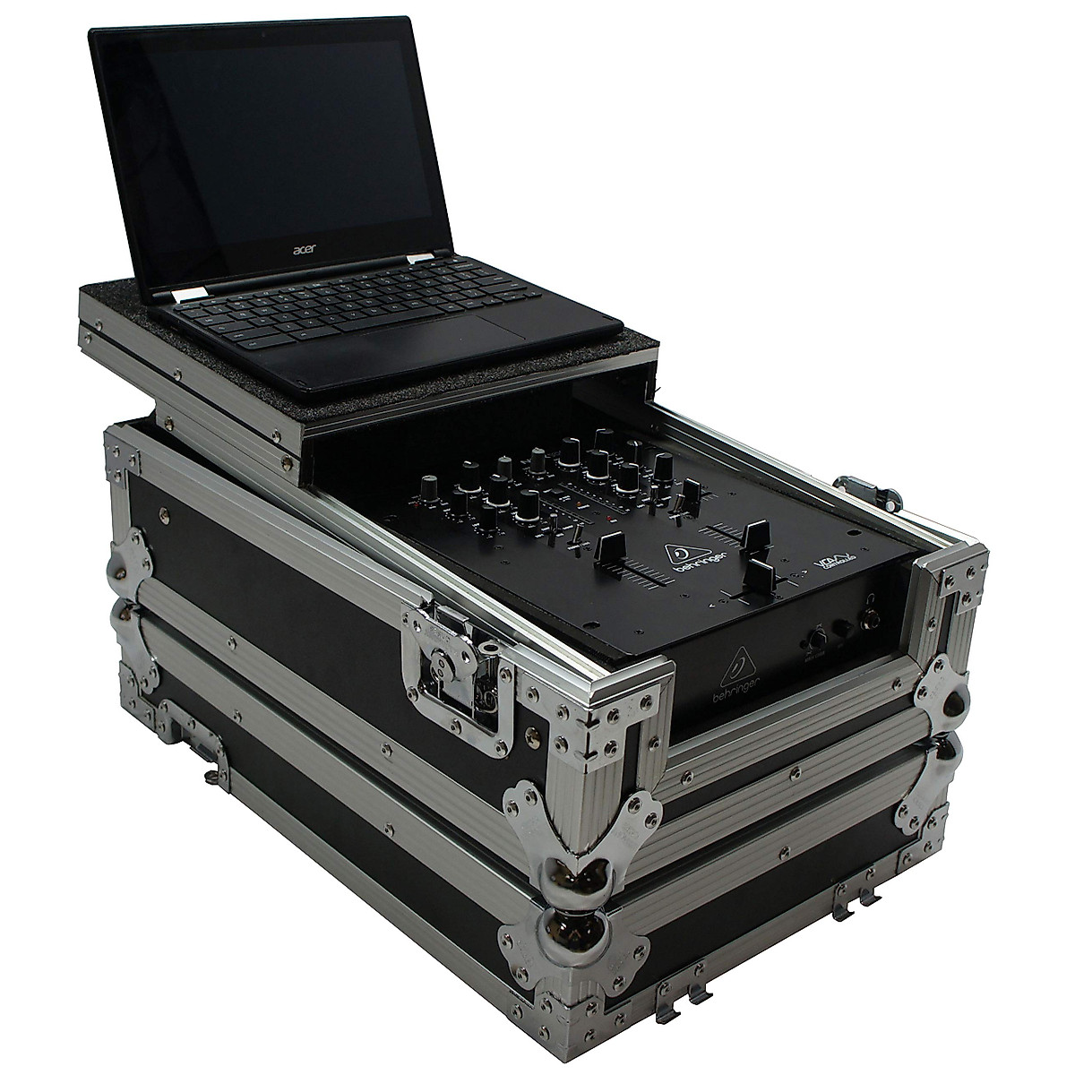 Harmony Audio HC10MIXLT Flight DJ Laptop Glide 10" Mixer Custom Case Compatible with Rane 62