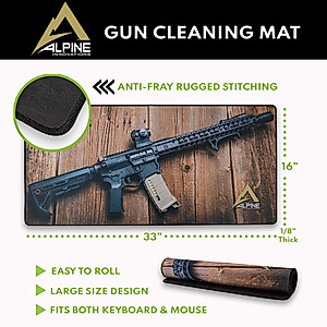 Alpine Innovations Surface Mat with Stitched Edges | Giant Mouse Pad 16” x 33” | Durable Non-Slip Rubber Base | Computer Keyboard Pad for Desktops | Tactical
