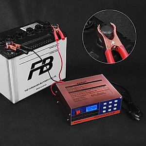 Kawish Full Automatic Car Battery Charger 12V/10A | 24V/7.5A Intelligent Pulse Repair Battery Charger Truck Motorcycle Charger with Terminal Clean Brush for Automotive,Boat,Motorcycle