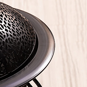 MCNUSS Outdoor Fire Pit with BBQ Grill, Garden Fire Bowl, Garden Fireplace, Fire Basket, for Camping Charcoal Grills and Indoor and Outdoor Heating,35X39CM