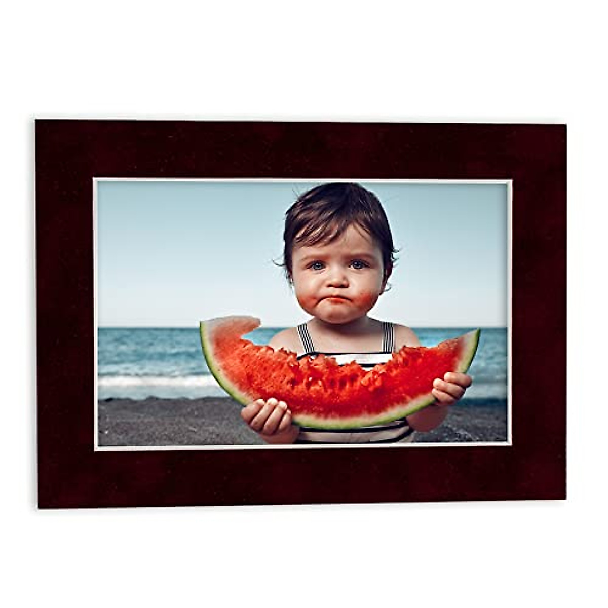12x16 Mat for 8.5x11 Photo - Precut Dark Red Suede Picture Matboard for Frames Measuring 12 x 16 Inches - Bevel Cut Matte to Display Art Measuring 8.5 x 11 Inches - Acid Free ONE MAT