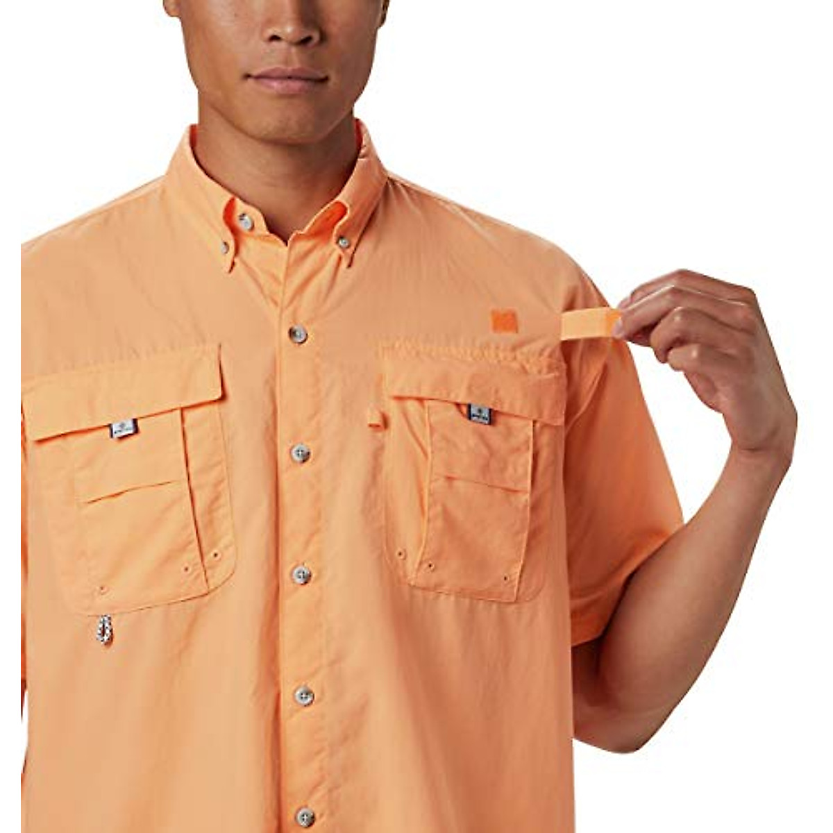 Columbia Men's Bahama II UPF 30 Short Sleeve PFG Fishing Shirt, Bright Nectar, Large