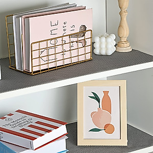 BAKHUK Grip Shelf Liner, 2 Rolls of Non-Adhesive 17 Inch x 25 Feet Cabinet Liner Durable Organization Liners for Kitchen Cabinets Drawers Cupboards Bathroom Storage Shelves (Gray)