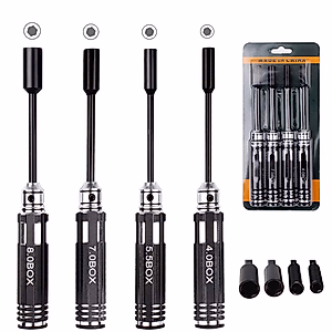 Hobbypark Hex Nut Driver Set Hexagonal Head Nut Wrench 4.0/5.5/7.0/8.0mm Repair Tool Kit Socket Screwdrivers for RC Quadcopter Helicopter FPV Drone Car Airplane