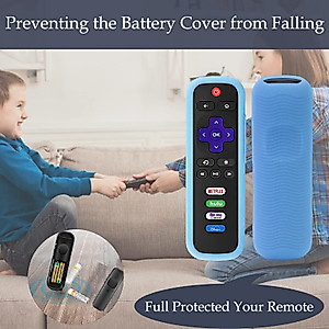 Silicone Protective Controller Sleeve for Roku | TCL Hisense Roku Remote Case Universal for Onn Roku TV Remote Cover with Tracker,Glow in The Dark
