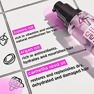 ONLY4HAIR Silk Hair Oil for Dry Damaged Hair Treatment - Anti Frizz Control Hair Care Serum - Jojoba & Argan & Almond Oils - Shine, Gloss, Split End Repair, Smoothing, Bonding, Heat Protectant For Curly Frizzy Colored Bleached and All Hair Types