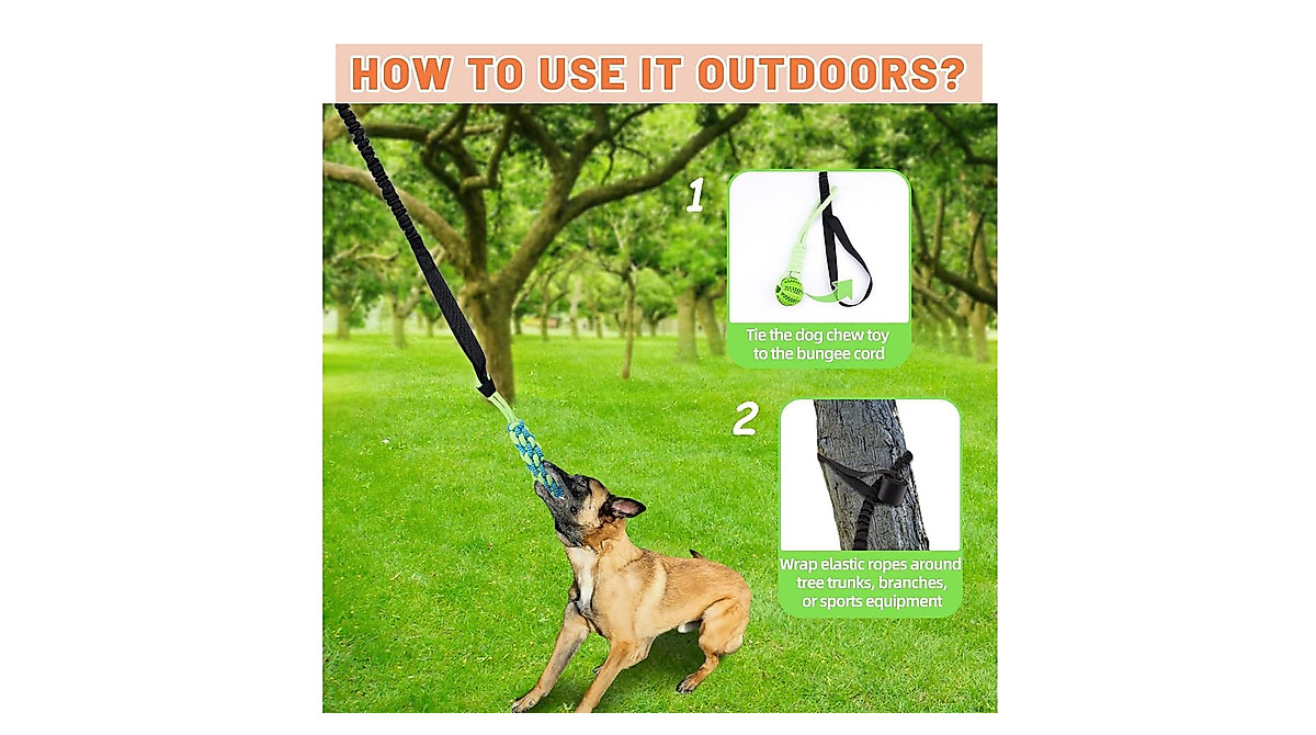 SLAUNT Dog Bungee Tug Toy - Spring Pole for Interactive Play