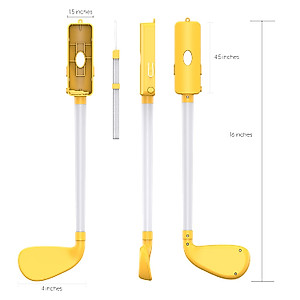 TALK WORKS Golf Clubs for Nintendo Switch Joy-Con Controllers, 2 Pack - Switch Games Accessories Joy Con Controller Grip Holder for Mario Golf - Lightweight, Adjustable Straps - Mario Red/Luigi Green