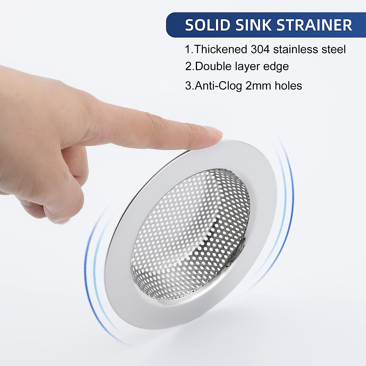 WINDALY 3 Pack of Kitchen Sink Strainer and Stopper, Sink Disposal Stopper and Basker Drain Filter Sieve, Stainless Steel and Anti-Clog, Fits Most Standard 3-1/2 Inch Kitchen Drains (L)