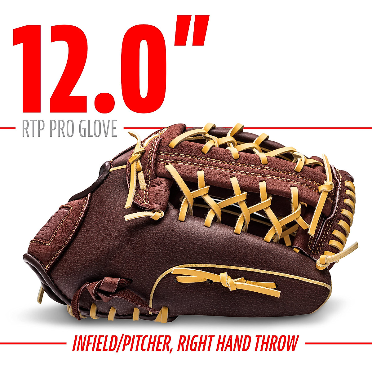 Franklin Sports Baseball Gloves - RTP Pro Baseball Fielding Glove - Infield/Pitcher Glove - 12", Brown