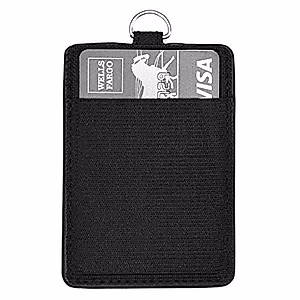 ZARIO Slim Keychain Wallet Lanyard - Minimalist RFID Card Holder Keychain for Men & Women (Black)
