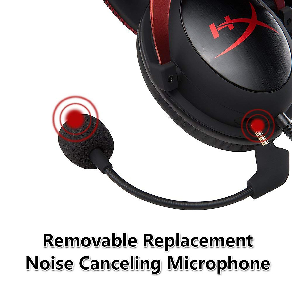 Ninge Black Replacement Mic-3.5mm Game Microphone Boom for Cloud 2 for CloudX I&II Core Cloud Sliver Gaming Headset Use with TIK tok