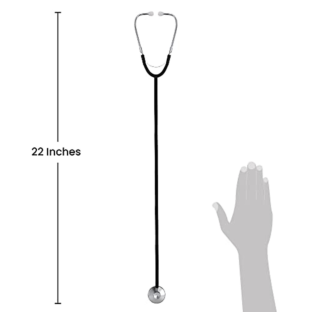 Dixie EMS Single Head Lightweight Stethoscope, Latex Free, for Doctors, Nurses, Students, Medical and Home Use - Black