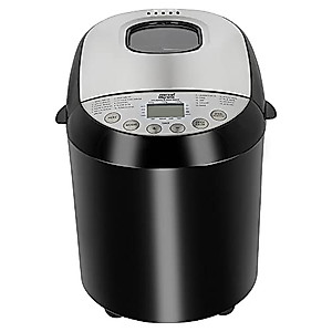 AMERICAN MICRONIC- Bread Maker with 19 Pre-Programmed Menus including Gluten free, 3 Crust Colors, LCD Display, and 550W Power, Stainless Steel top- Model AMI-BM3-550WDx (Black & Steel)