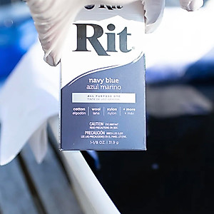 Rit Dye Accessory Kit - Navy Blue, Denim Blue, Royal Blue, Black, Pixiss Tie Dye Accessories Bundle with Rubber Bands, Gloves, Funnel and Squeeze Bottle - Vibrant Fabric Dye Kit for DIY Projects