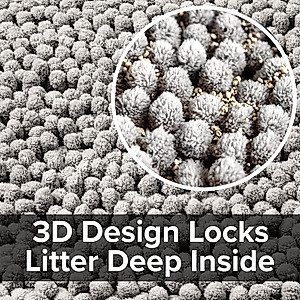 CatGuru Cat Litter Mat, Medium, Extra Large, XXL, Waterproof Litter Box Mat, Non Slip Kitty Litter Mat, Machine Washable Litter Trapping Mat, Soft Litter Tray, Cat Stuff (Gray, Medium/Heavy Duty)