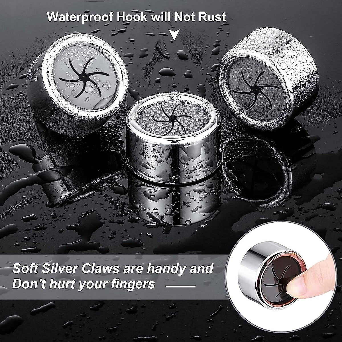 Eiqer 4 Pack Kitchen Towel Holder, Self Adhesive Wall Dish Towel Hook, Round Wall Mount Towel Holder for Bathroom, Kitchen and Home, Wall, Cabinet, Garage, No Drilling Required