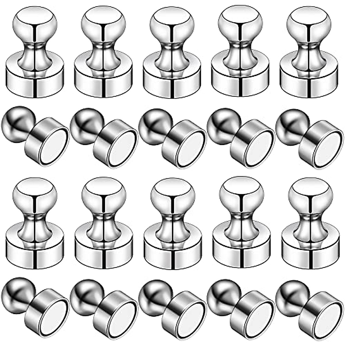 LOVIMAG Strong Magnets for Whiteboard, Fridge Magnet, Refrigerator Magnets, Small Push Pin Magnets for Whiteboard, Fridge, Office, Classroom and Map Magnets, Pack of 20