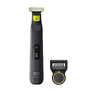 Philips Norelco OneBlade Pro Hybrid Electric Trimmer and Shaver, Black, 2 Piece, QP6530/70
