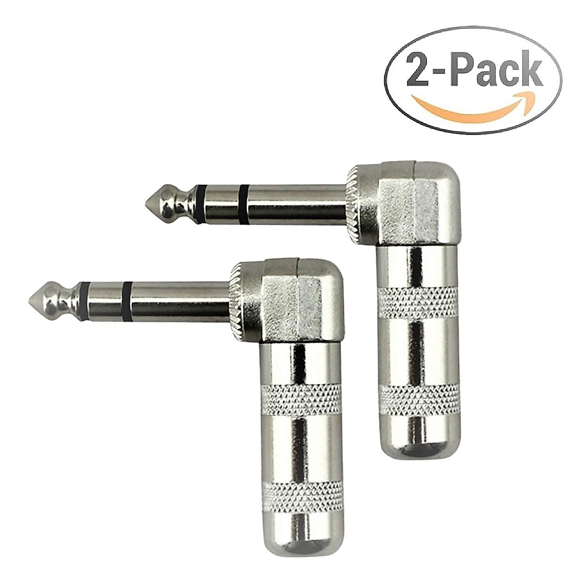 HUASEN 1/4" Audio Plugs 6.35 mm Plug TRS Male 1/4 inch Solder Type Stereo Plug Right Angle Design Connector for DJ Mixer Speaker Cables Guitar Cables Phono Patch Cable Microphone Cables